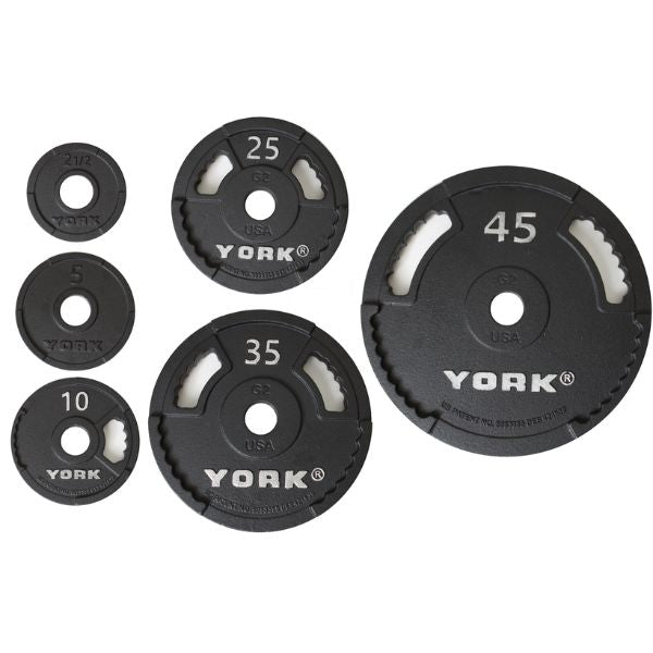 York Barbell G2 Cast Iron Olympic Weight Plate Sets – Athletequip