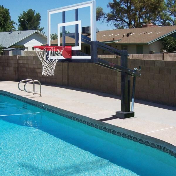 First Team HydroShot Stainless Steel In-Ground Poolside Basketball Hoo ...